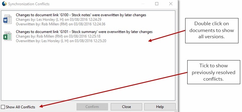 How do I resolve synchronisation conflicts on my SmartSync file?