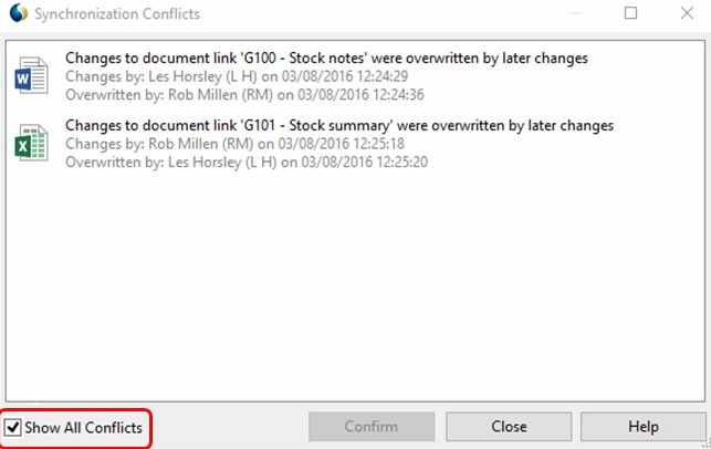 How do I resolve synchronisation conflicts on my SmartSync file?