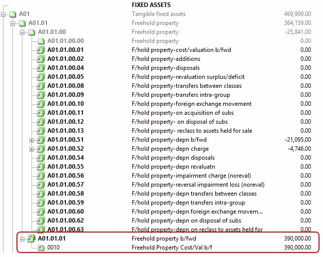 The figures on my asset notes are duplicated across the columns