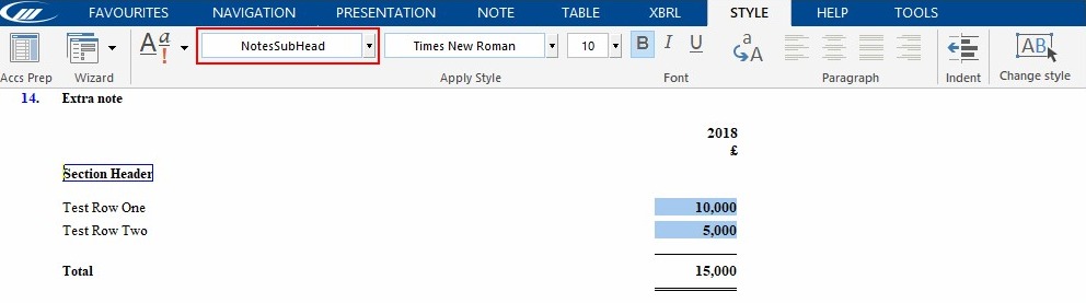 How to change the font size