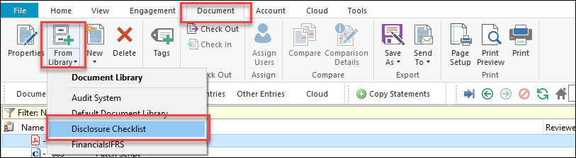 Disclosure checklist update