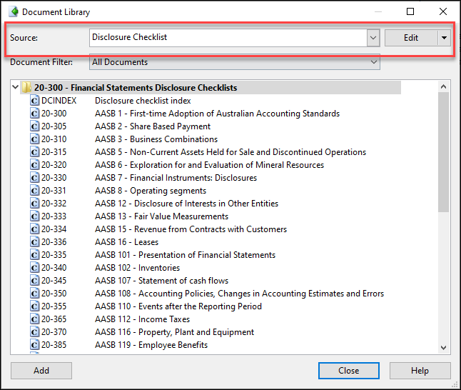 Disclosure checklist update