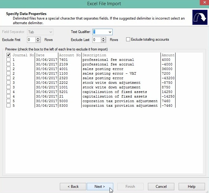 How to import adjusting entries into Caseware