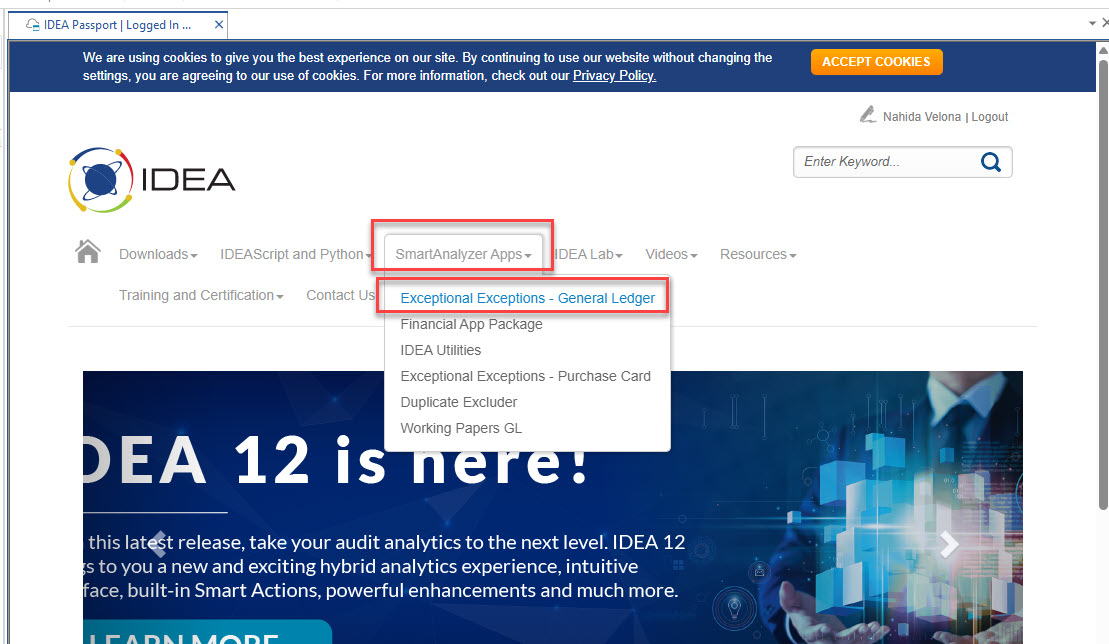 How do I download the Exceptional exception app if I am on IDEA 12.3?