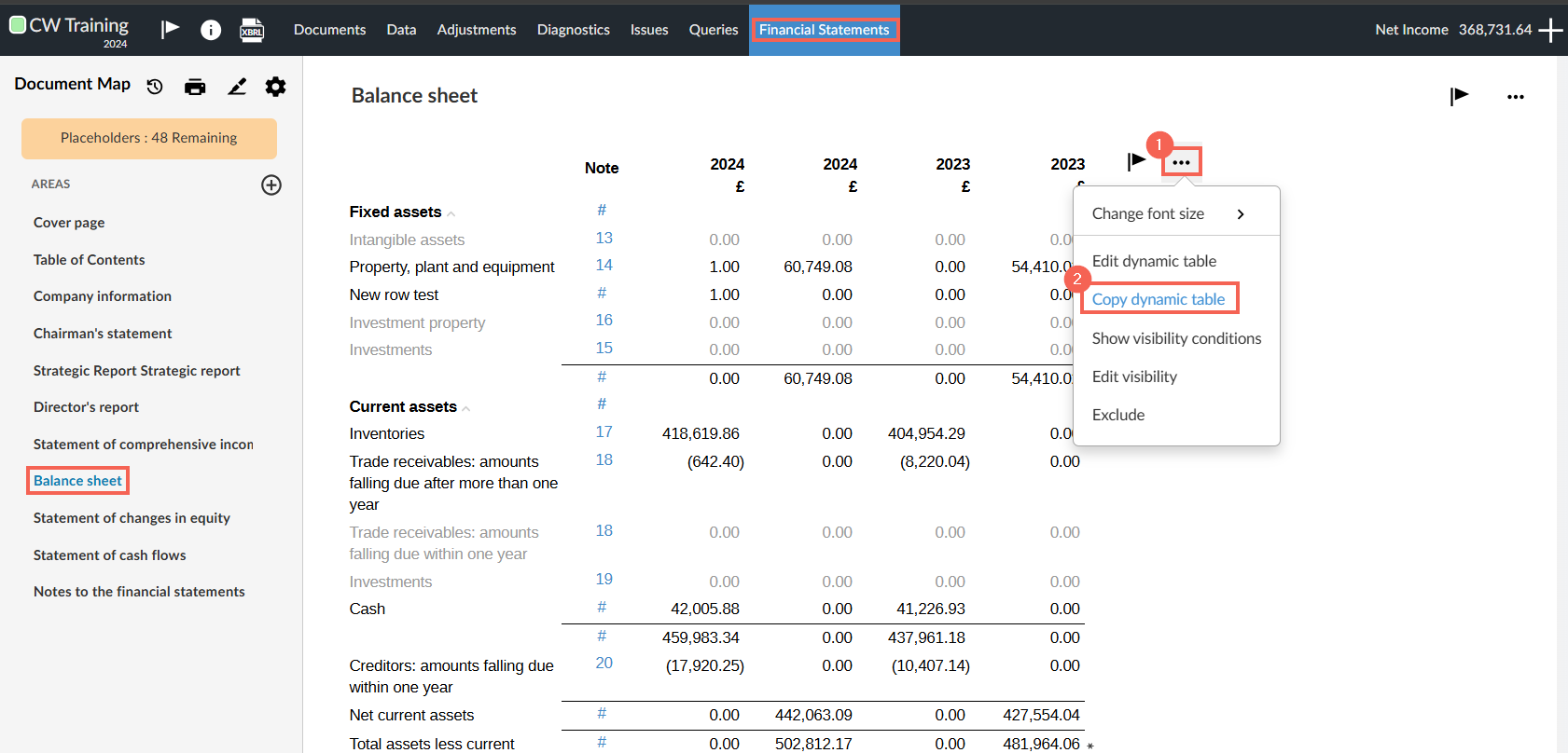 Cloud Financials - Copy and Pasting Tables