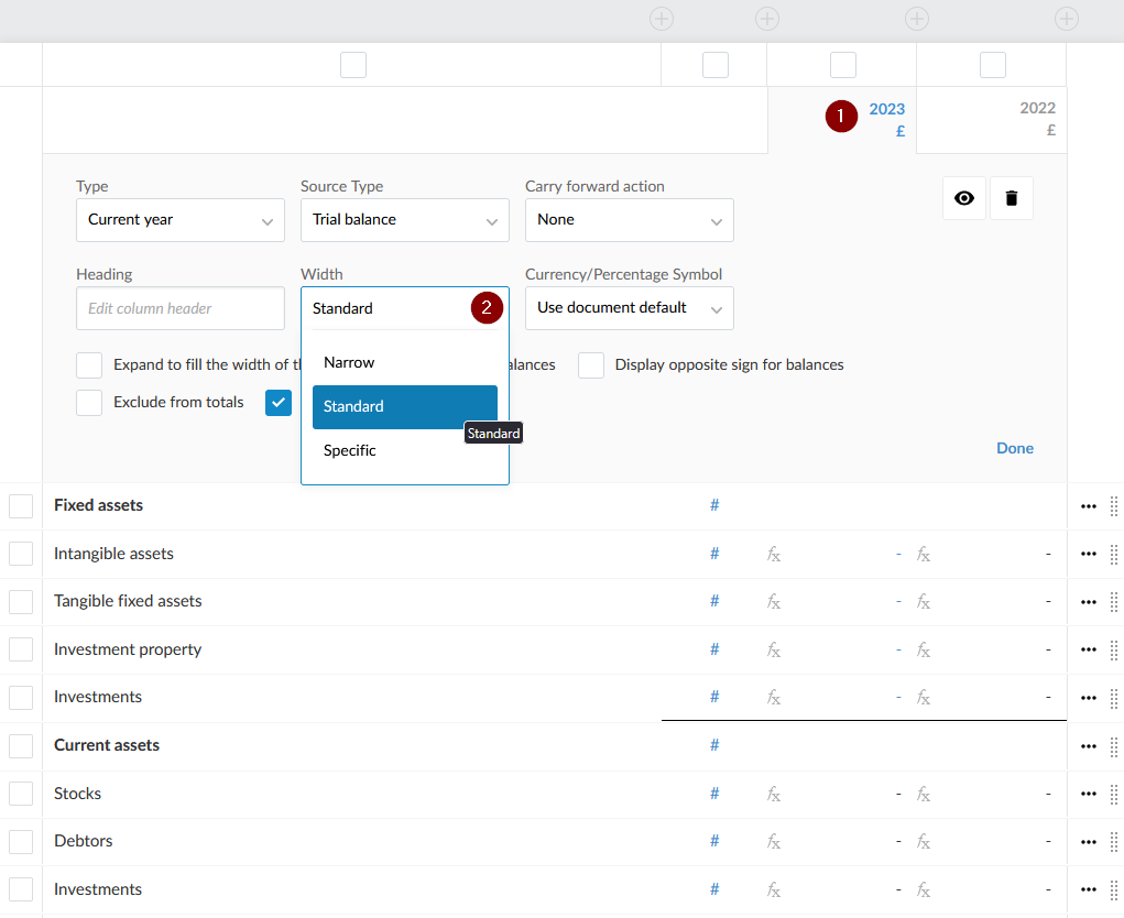 Adjusting column widths in dynamic tables