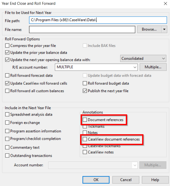 Retaining Document References on a roll forward