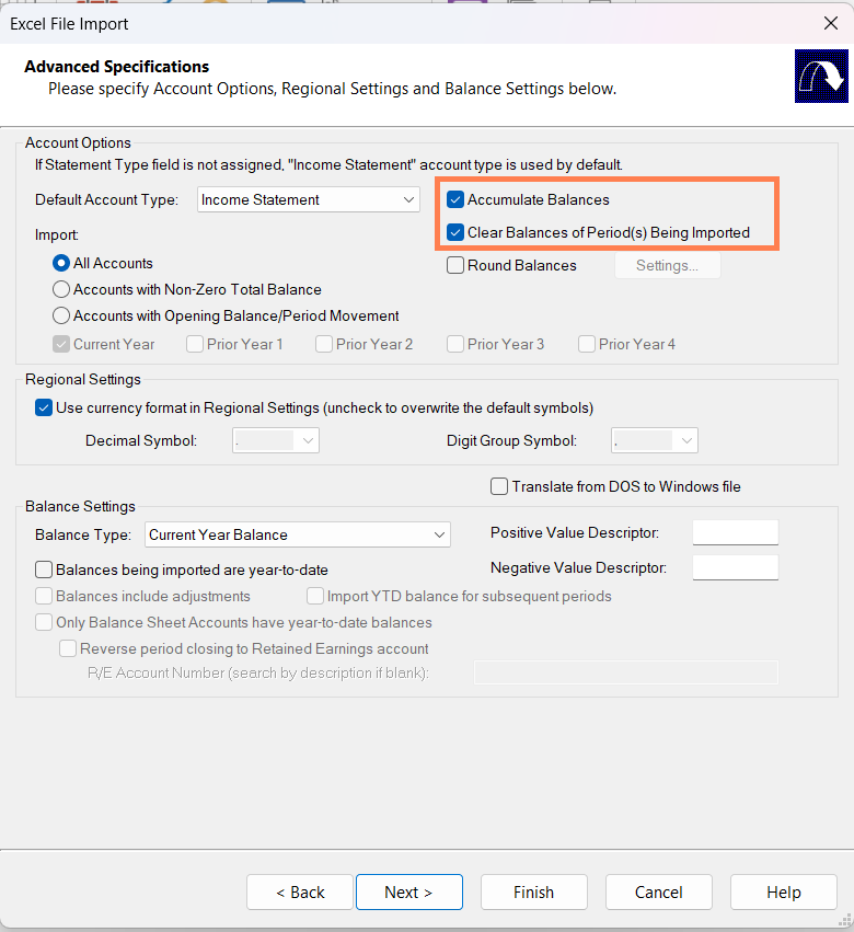 Importing an Excel TB with multiple instances of the same account number