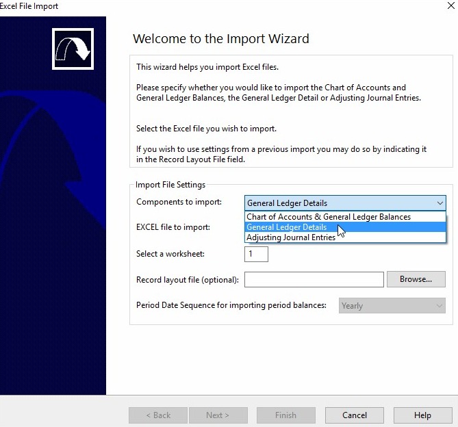 How to import at transactional level into Caseware